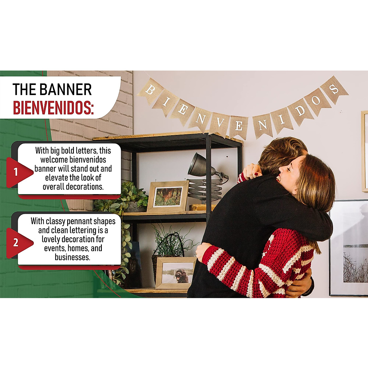 Mandala Crafts Burlap Bienvenidos Sign Decor, Bienvenidos Banner en Español, Rustic Bienvenidos Welcome Sign for Classroom Backdrop Porch Party Decorations