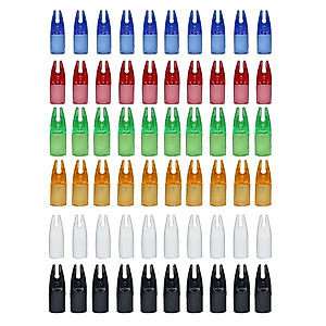 SDCYOW 60 Pack Archery Arrows Nocks for 5/16" Arrows Glue On 8mm/.314inch Arrow Shaft Plastic Nocks Replacement Arrow Tail for DIY Hunting Arrows Recurve Bow Compound Bow