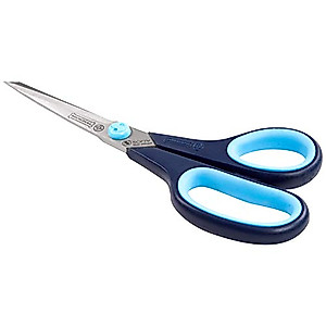 Mundial Cushion Soft Dressmaker Shears 8"-serrated Bottom Blade…Blue Handle