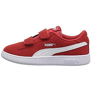 PUMA mens Smash V2 Velcro Sneaker, White, 2 Little Kid US