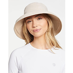 Solbari Holiday Sun Hat - UPF50+ Reversible, Foldable & Packable UV Sun Protection Hat with Full Coverage Brim and Adjustable Drawcord, Natural/Beige Under Brim, Small-Medium