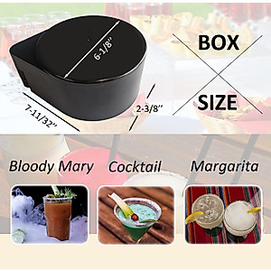 3 Tier Bar Glass Rimmer with Sponge for Cocktails and Margarita Mixing,Salt and Sugar Container,Seasoning Box,Bartender Tool for Bar,Pub Party and Reception,Black