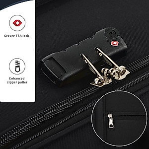 Merax Softside Luggage Set Softshell Lightweight 3 Piece Spinner Suitcase 22" 26" 30" (Black)