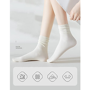 ATHX 3 Pairs Women's Thin Soft Ice Silk Velvet Solid Color Pile Socks for Spring/Summer (Dark Gray)