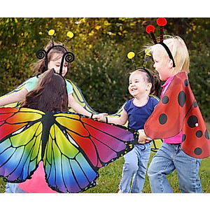 Creatoy Kids Butterfly-Wings-Costume Toddler Lady-Bug Bumble-bee Costume for Boys Girls Dress Up Clothes for Play Bug Insect Birthday Party Supplies Halloween Favors