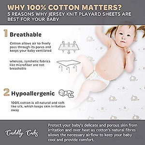 Cuddly Cubs Fitted Pack and Play Playard Sheets Compatible with Graco Pack n Play, 4Moms, Chicco, Guava Lotus and Other Playpen, Play Yards, Portable and Mini Cribs