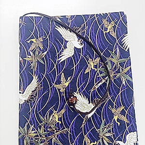 PUPUZAO A5 Book Cover ( Red-Crowned Crane in Dark ) Hard Book Sleeve Cover for Paperback,Journal,Diary,Novel,Washable Fabric,Fits Thickness Adjustable
