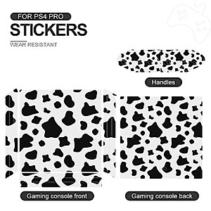 Cow Print PVC Adhesive Sticker Skin Protector Sticker for PS4 Pro/PS4 Slim Controller for PS4 Pro