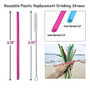 12Pcs Reusable Silicone Straws - Regular Size 6“ for Toddlers + Storage Pouch