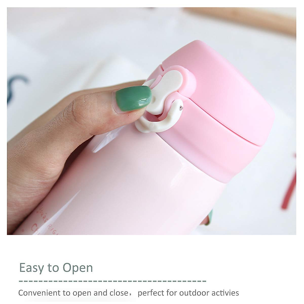 leomoste Unicorn Pattern Water Bottle Stainless Steel Mug Vacuum Insulated Mug for Women Kids Girls,17 Ounce