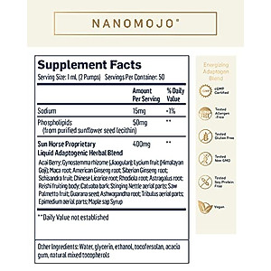 Quicksilver Scientific NanoMojo - Male-Specific Endurance Elixir & Energy Boost Support - 19 Herbs Including Epimedium for Men, Rhodiola Extract, Herbal Ginseng, and Adaptogenic Herbs (1.7oz / 50ml)
