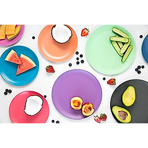 Bobo&Boo Bamboo Kids Plates(7.8inch), Set of 4 Eco Friendly Toddler Plates :: Non Toxic Children’s Dinnerware for Babies & Big Kids :: Mix and Match :: Great Gift for Baby Showers & Birthdays, Coastal