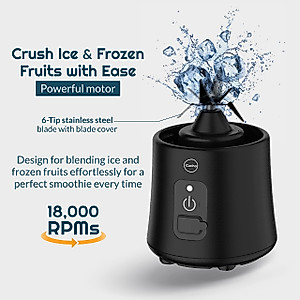 iCucina Portable Blender Fruit Mixer Rechargeable with USB Blender for Smoothie Protein Shakes Fruit Juice Office Sports Home Travel (White)