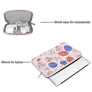 MOSISO Laptop Sleeve Compatible with MacBook Air/Pro, 13-13.3 inch Notebook, Compatible with MacBook Pro 14 inch 2023-2021 A2779 M2 A2442 M1, One Heart One Earth Neoprene Bag with Small Case, Pink