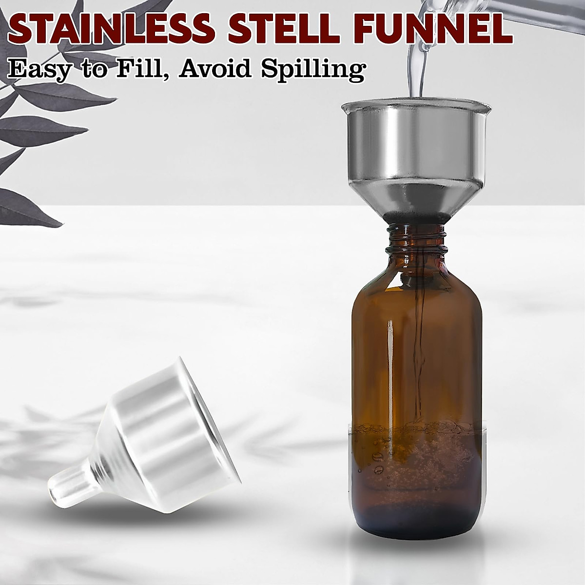 12 Pack 2 Ounce Amber Glass Bottle with Lids Vanilla Extract Homemade Brown Bottle 2 oz and 12Pcs Vanilla Extract Stickers for Syrup Gift Glass