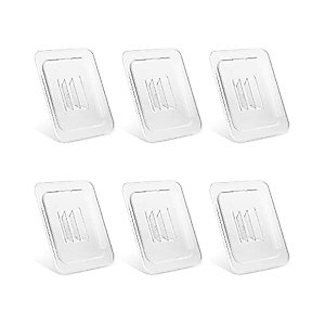 FSUON 6-Pack 1/6 Size Polycarbonate Universal Handled Food Pan Lid, Clear