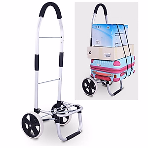 Shopping Trolley,Foldable Shopping Cart 2 Wheels Climbing Trolly/Aluminum Alloy/Waterproof Shopping Bag/Collapsible Push Pull Carts 45L