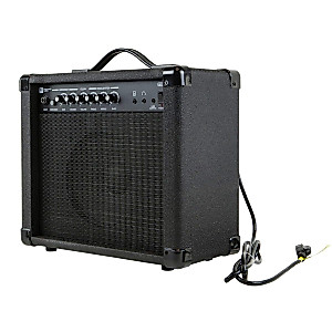 Monoprice 1x8 Guitar Combo Amplifier - Black, 20-Watt, 86dB of Gain - 1/4 Inch Input for Guitars, Aux MP3 Input, 3.5mm Headphone Output