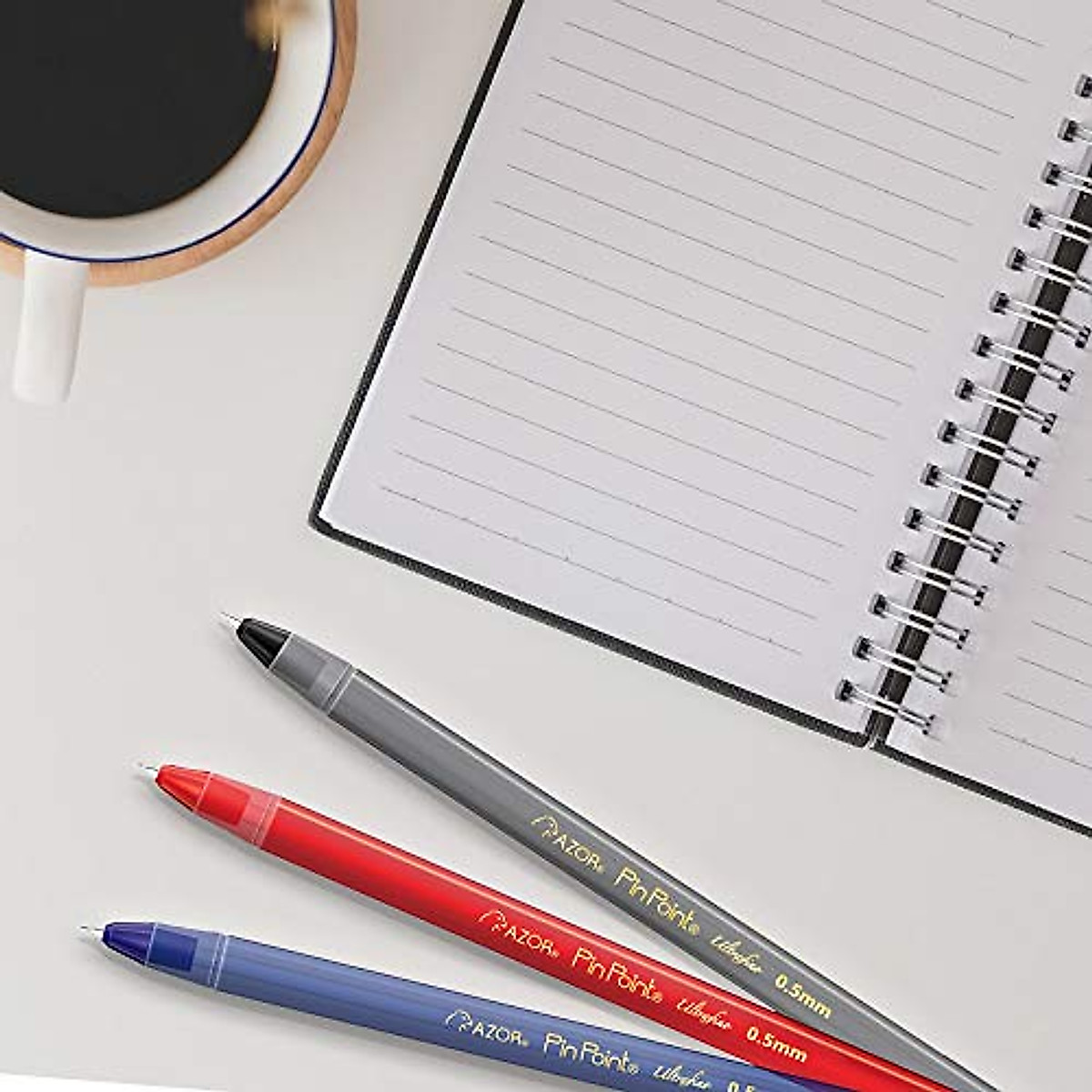 AZOR Pin Point Fine Point Pens – 10 Assorted Colors
