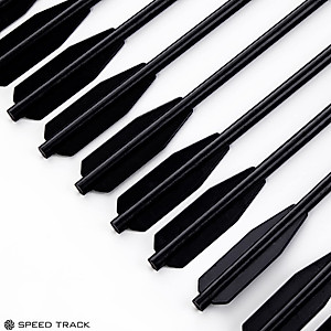 SPEED TRACK 60PCS Yellow and Black 6.25 Inch 50-80LB Mini Archery Crossbow Bolts Set with Sharp Metal Tip, Reusable Durable Arrow Dart For Shooting Target Practice, Small Hunting Game, Outdoor Fishing