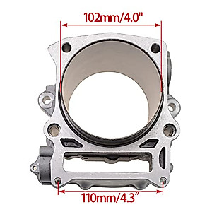 WOOSTAR 102mm Big Bore Cylinder with Piston Ring Kit Replacement for Grizzly 660 700 2002-2008 RHINO 660 2004-2007 Raptor 660R YFM660 UTV ATV 4 Wheeler Quad