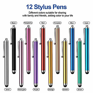 Stylus Pens for Touch Screens, Universal Stylus Pen 12 Pack High Precision Capacitive Stylus for iPad/iPhone/Android/Tablets/Chromebook/Kindle/Galaxy All Universal Touch Screen Devices