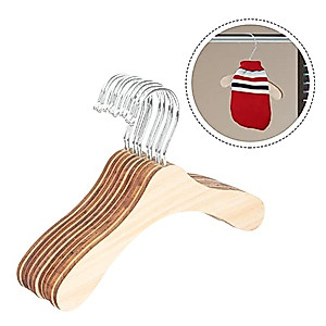 Wire Coat Hangers Gold Hangers 10Pcs Pet Clothes Hangers Wooden Dog Apparel Hangers Doll Clothes Hangers 22CM for Dog Cat Small Animals Clothing Wire Hangers Playhouse Accessories