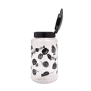 Lixit Food and Treat Storage Jars for Dogs, Cats, Small Animals and Birds (128oz, Cats - Black)