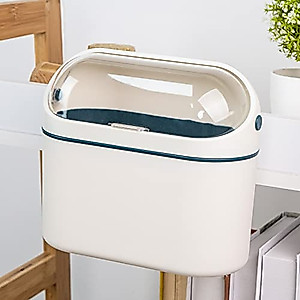 LOVEINUSA Mini Trash Can with Lid, Desktop Trash Can Mountable Garbage Can Countertop Trash Bin for RV Office Kitchen Sink Freezer