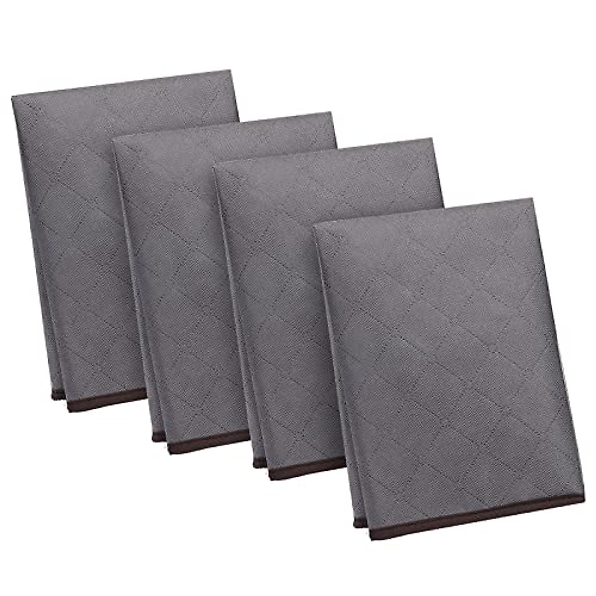 Fixwal 8 Pack Blanket Storage Bags Foldable Clothing Storage with Reinforced Handles Sturdy Zippers Storage Containers for Clothes Pillow Dorm Bedroom, 60L, Gray