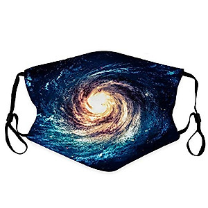 Kids Reusable Face Bandanas Cute Cartoon Galaxy Pattern Breathable Cloth Face Covering with Adjustable Ear Loops for Children UV Protection -6 Pack