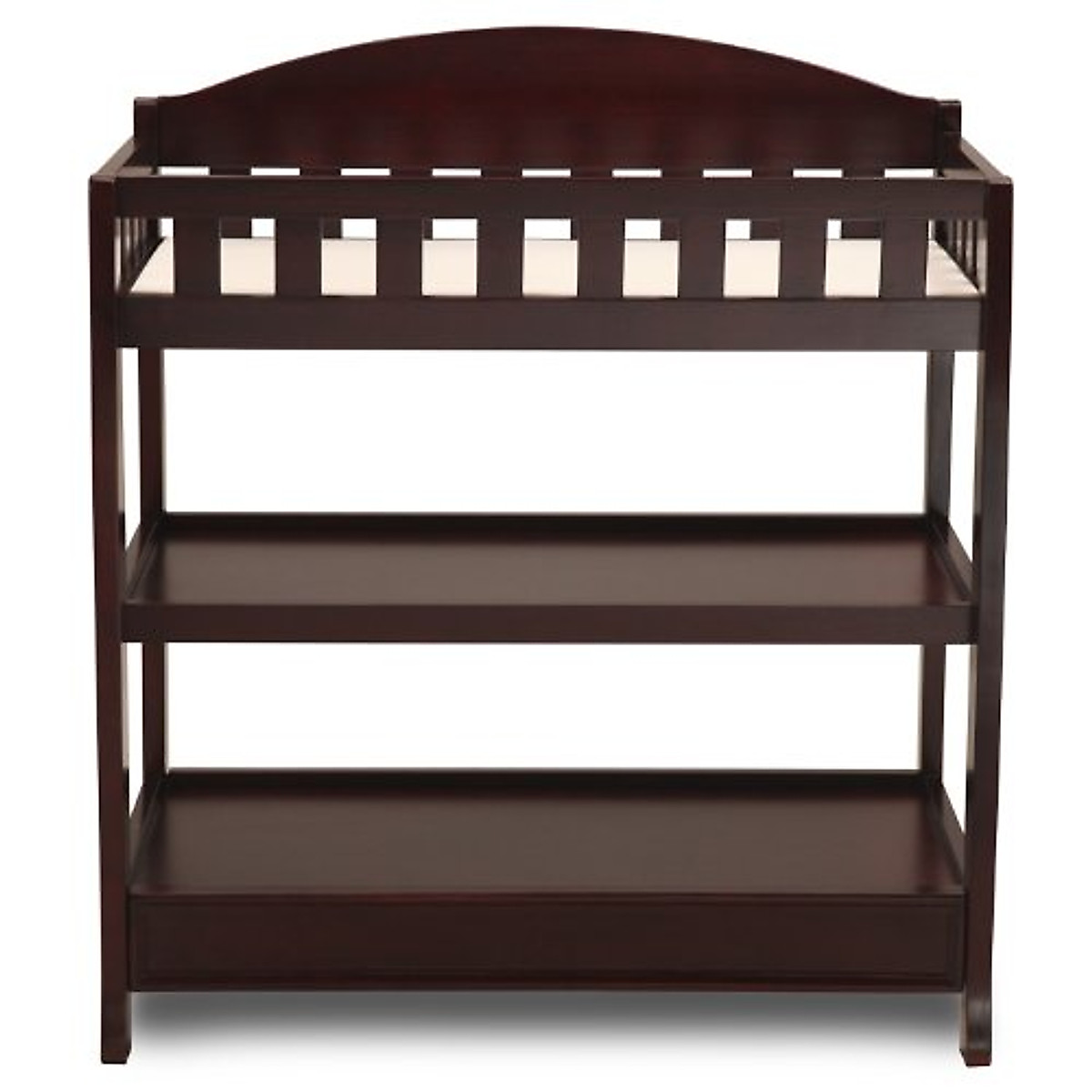 Delta Children Infant Changing Table with Pad, Espresso Cherry and Waterproof Baby and Infant Diaper Changing Pad, Beautyrest Platinum, White