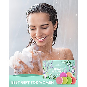 Effiland Aromatherapy Shower Steamers Set, 12-Pack Shower Bombs with Essential Oils,Perfect Bath Gift for Women and Men Relaxing, Girl Gift Valentine's Day Gift Shower Set