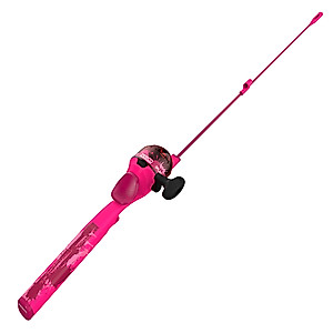 Zebco Kids Splash Floating Spincast Reel and Fishing Rod Combo & Flambeau Outdoors 6009TD Lil' Brute Tackle Gear Box with Lift-Out Tray, Blue Pink