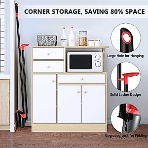 Broom and Dustpan Set for Home - Broom Dustpan Set with Long Handle - Broom with Dustpan Heavy Duty