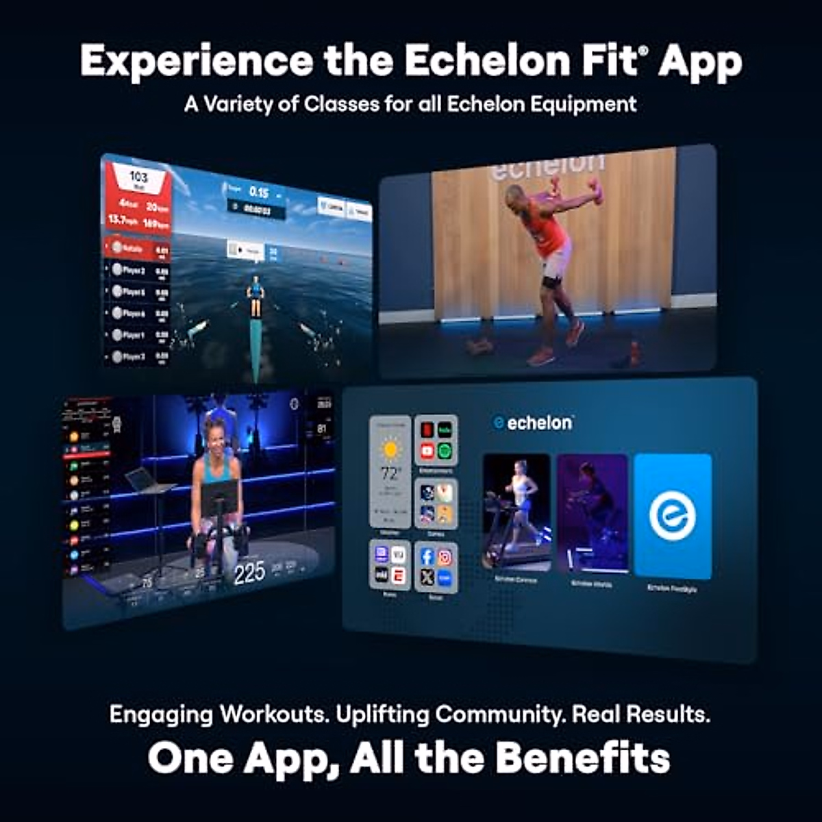 Echelon Smart Connect Fitness Bike, 30-Day Free Echelon Membership, Easy Storage, Small Spaces, Cushioned Seat, Solid, HIIT, Top Instructors, 32 Resistance Levels, Bluetooth, EX5S-22