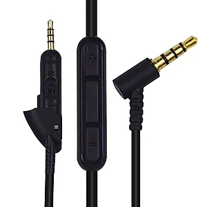 Saipomor QC15 Replacement Cable Upgrade Audio Extension Cord with Mic and Volume Control Compatible with Bose QuietComfort15 QC 15 Headphones