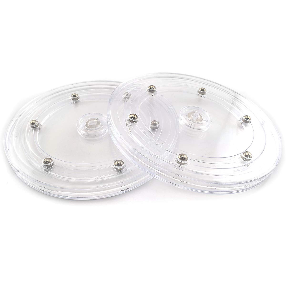 SDTC Tech 2-Pack 6 Inch Lazy Susan Turntable Organizer 360 Degree Rotating Bearings Acrylic Round Turntable for Kitchen Corner Cabinets/Spice Rack/Table Cake Decorating - Clear Tone