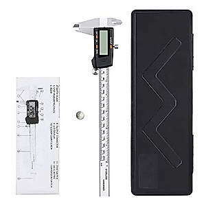 eSynic Digital Vernier Caliper 200 mm/ 8 Inch Stainless Steel Electronic Caliper Fractions/Inch/Metric Conversion Measuring Tool for Length Width Depth Inner Diameter Outer Diameter