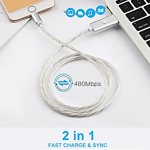 momen LED iPhone Charger Cable, 3 Pack 6FT Lighting Cables with Data Sync Fast Charging Cord Compatible 13/12/11/XS Max/XS/XR/X/8/7/Plus/SE/Pad,Phone Charger Cord Blue & Red & Green