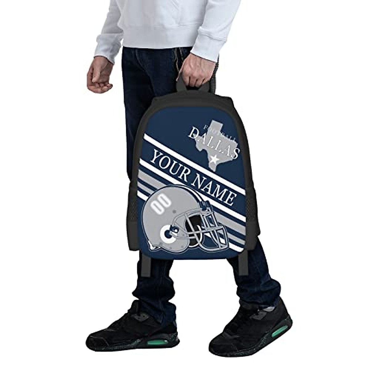 Dallas Backpack Customized High Capacity Lightweight Student School Bag Personalized Any Name And Number Fans Gifts For Kids Men