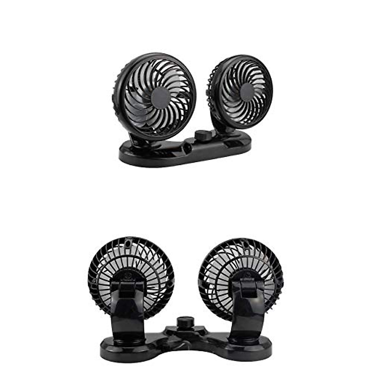 HITOPTY 12V Car Fan, 360 Degree Swivel 2 Speed Electric Backseat Fans for Auto SUV RV Vehicle Boat