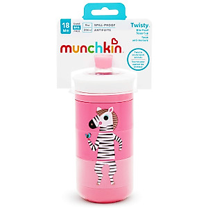 Munchkin® Twisty™ Mix & Match Animals Bite Proof Sippy Cup, 9 Ounce, Pink