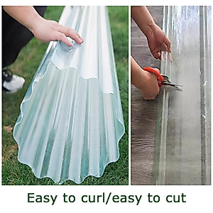 KDDEON 2.2mm Thick FRP Daylighting Panels,Clear Roof Sheet,Transparent Roofing Sheet,Corrugated Roofing Material,Rainproof Board,Sunroom Daylighting Plate,for Canopy Balcony Carport (35x47in,1 PCS)