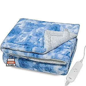 Heated Weighted Blanket, 60"x 80" Twin Size 2 in1 Weighted Electric Blanket ,19 Lbs Heavy Sherpa Heating Blankets with Glass Beads, 12 Heating Levels & 8 Timers, Machine Washable, for Adult Home Use
