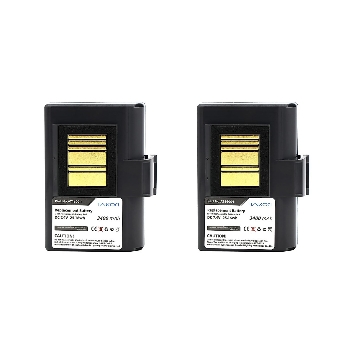 GIKYSUIZ 2-Pack 3400mAh Replacement Battery for Zebra ZQ610 ZQ520 QLN220 QLN320 ZQ500 ZQ620 ZR628 ZR658 ZR668 Printer, fits Part Number BTRY-MPP-34MA1-01 P1023901 P1031365-025