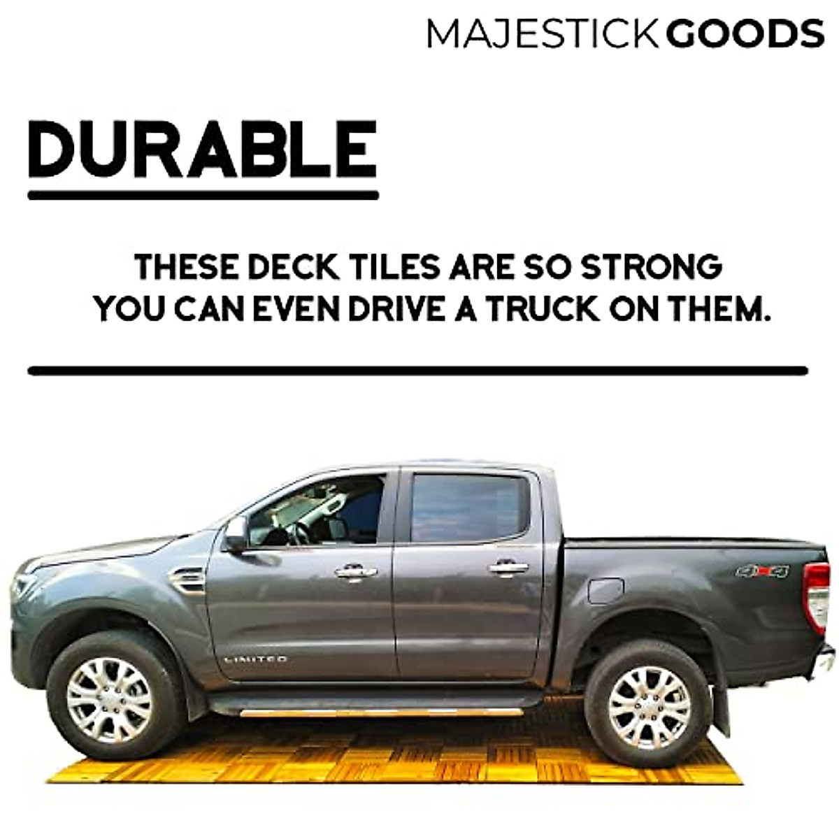 Interlocking Deck Tiles 8 Pack - Snap Together Wood Flooring | 12 x 12 Acacia Hardwood Outdoor Flooring for Patio | Click Floor Decking Tile Outdoors Balcony Flooring, Wooden Parquet Flooring (8)