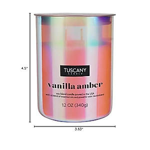 Tuscany Candle Serene Clean Scented Candle, Vanilla Amber, 12 oz