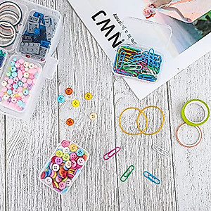 18 Pack Small Plastic Beads Storage Containers Box, Clear Bead Organizer Case with Snap-Tight Closure Hinged Lid for Storage Small Items, Beads, Crafts, Jewelry, Hardware (2.56 x 1.81 x 0.79 in)