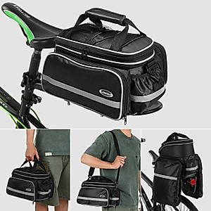 LIXADA Bike Trunk Bag Waterproof Bicycle Rack Rear Carrier Bag 25L Bicycle Commuter Bag Bike Rack Bag Pannier Bag Shoulder Bag with Rain Cover